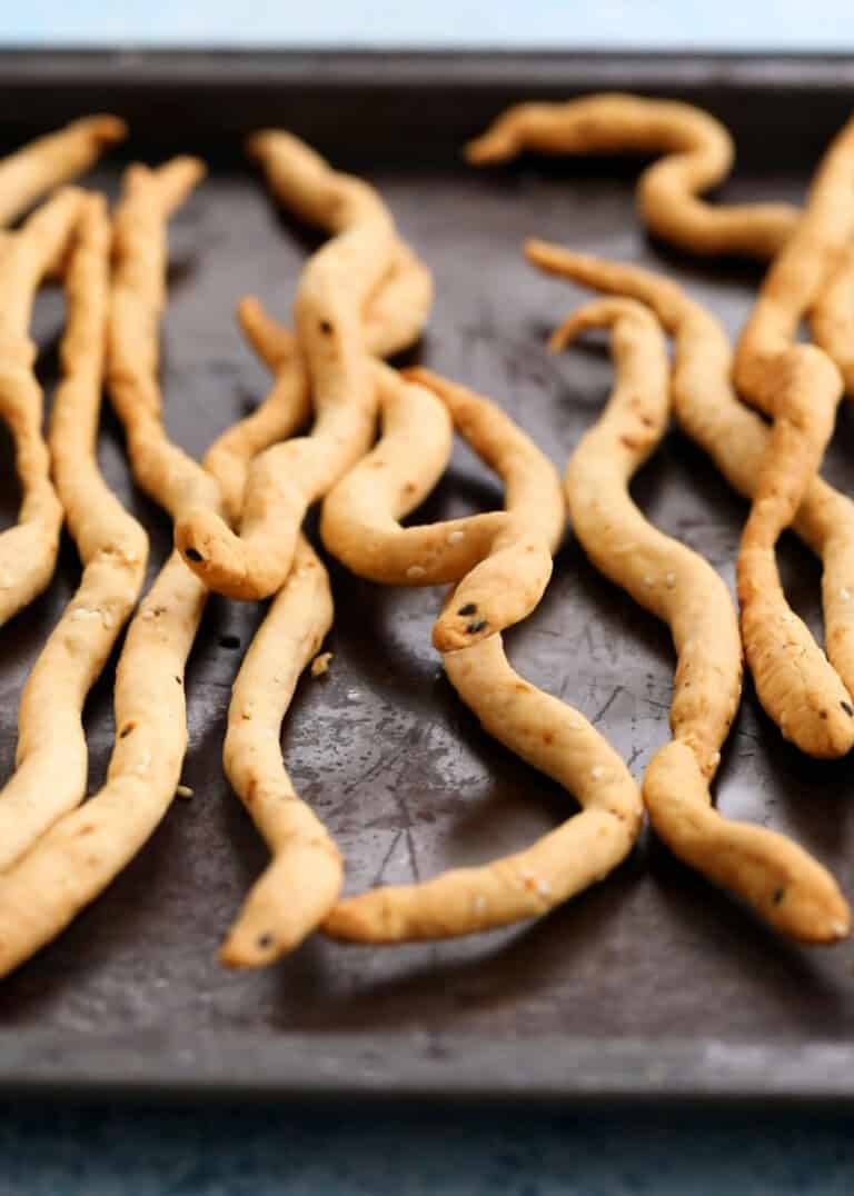 Snake Breadsticks (Unique Halloween Snack Idea) | Kitchen At Hoskins