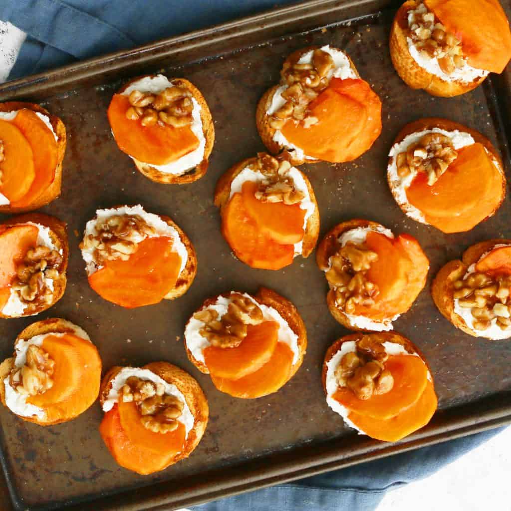 Persimmon Goat Cheese Crostini - Must Try! | KITCHEN @ HOSKINS