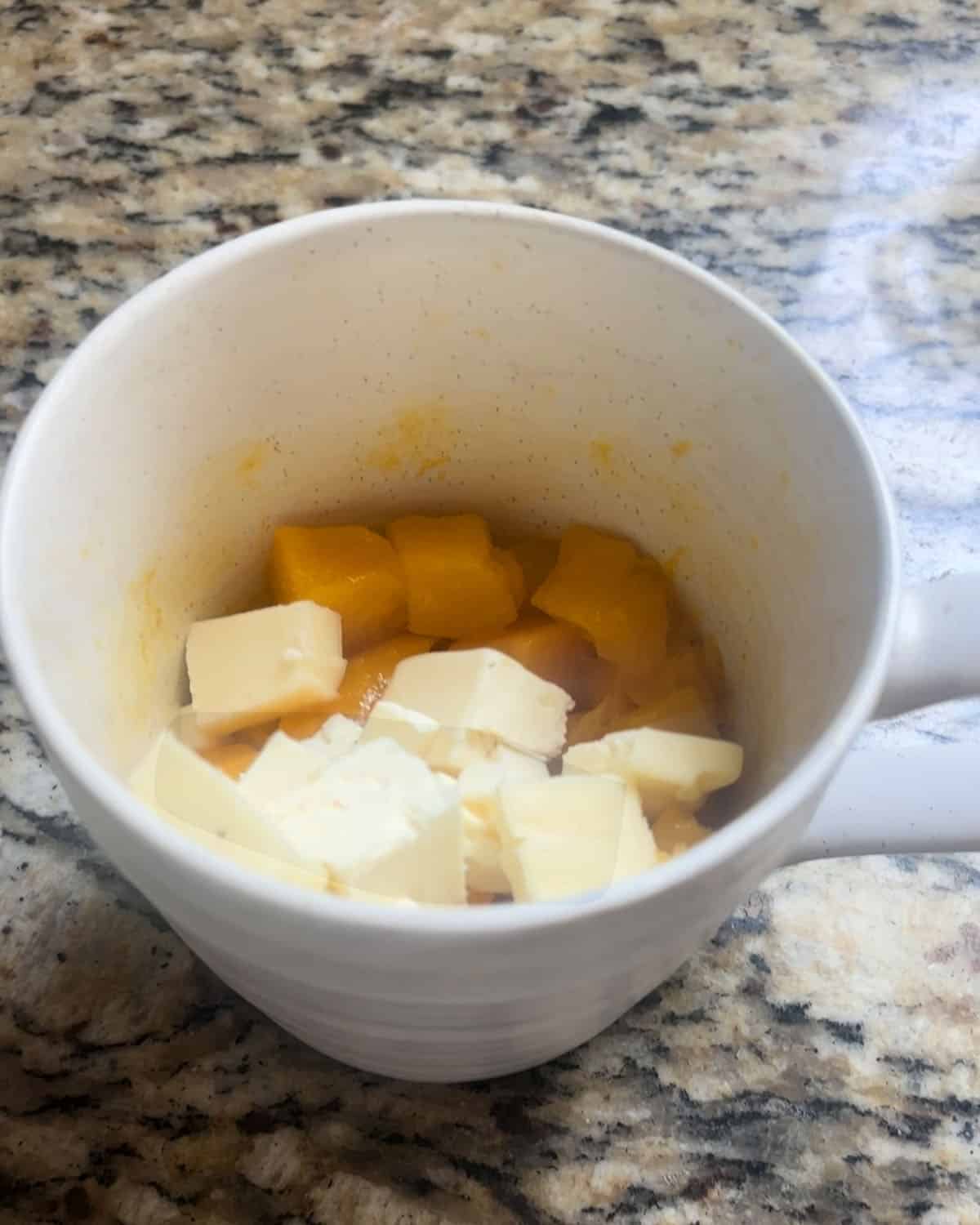 Mango Mug Cake {The Best} | Kitchen at Hoskins