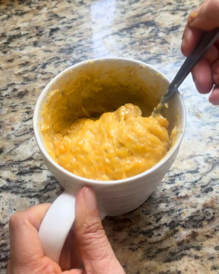 Mango Mug Cake {The Best} | Kitchen at Hoskins