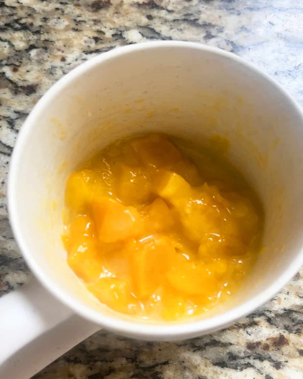 Mango Mug Cake {The Best} | Kitchen at Hoskins