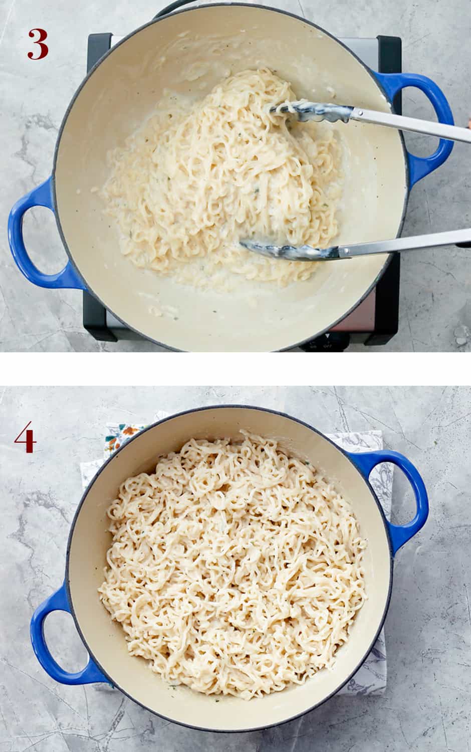 Creamy Ramen Noodles Alfredo | Kitchen At Hoskins