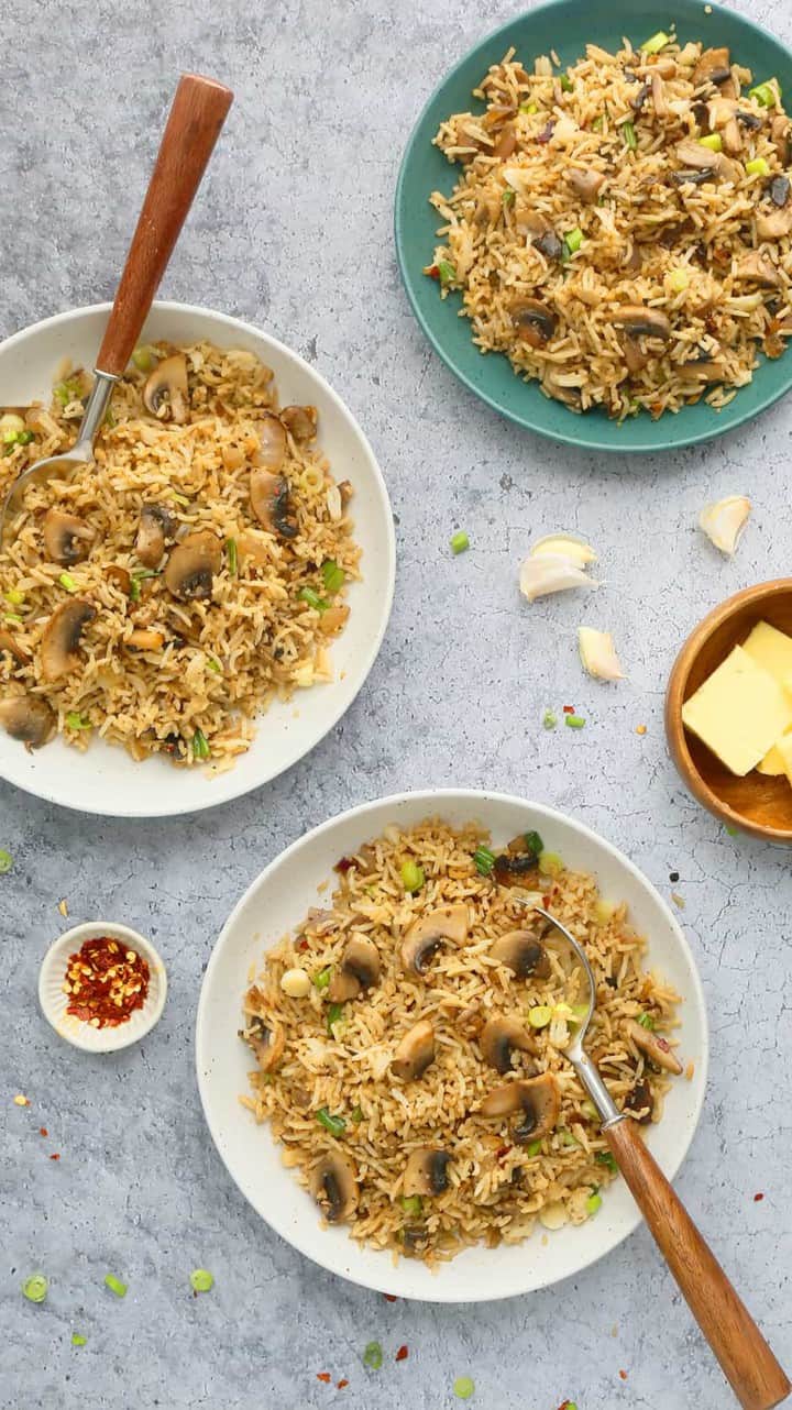 Garlic Butter Mushroom Fried Rice | Kitchen At Hoskins