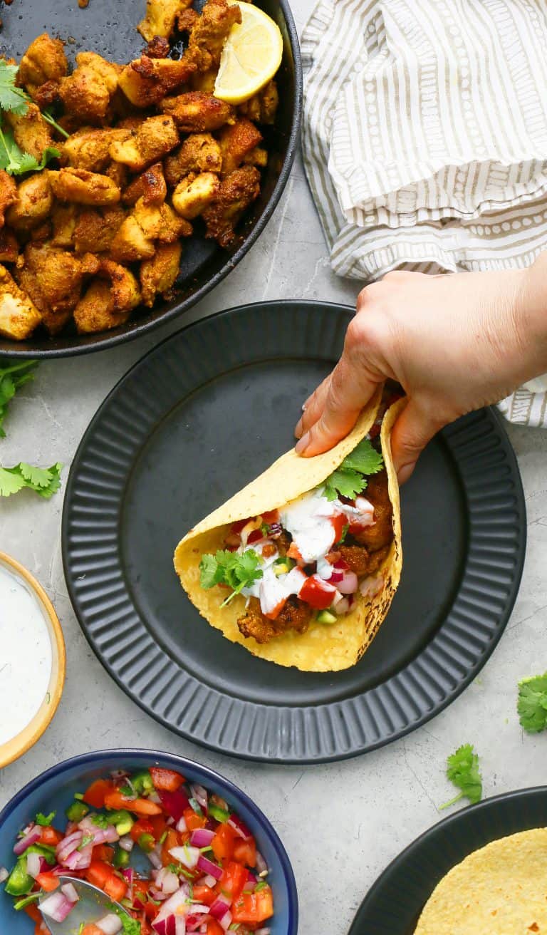 Spicy Chicken Tacos (with an Indian twist) | Kitchen At Hoskins