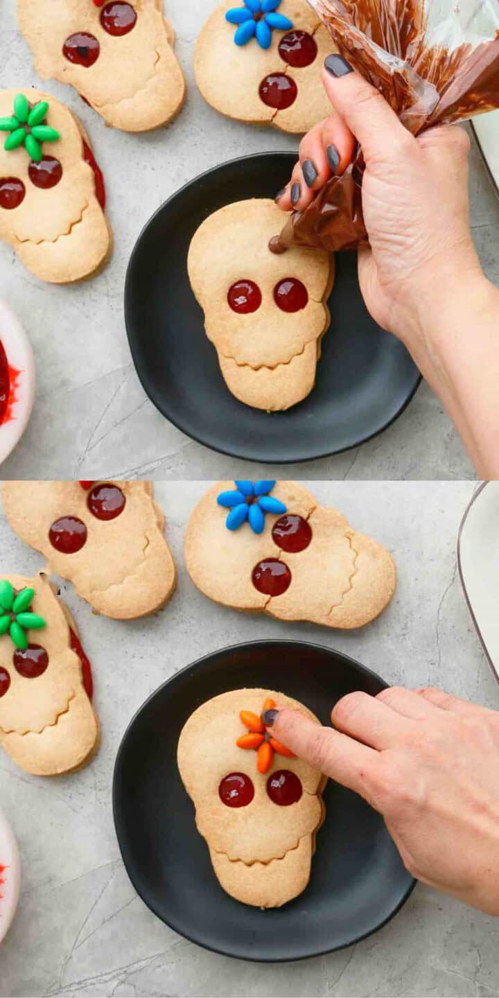 Skull Cookies (Cute Halloween Cookie Idea) | Kitchen At Hoskins