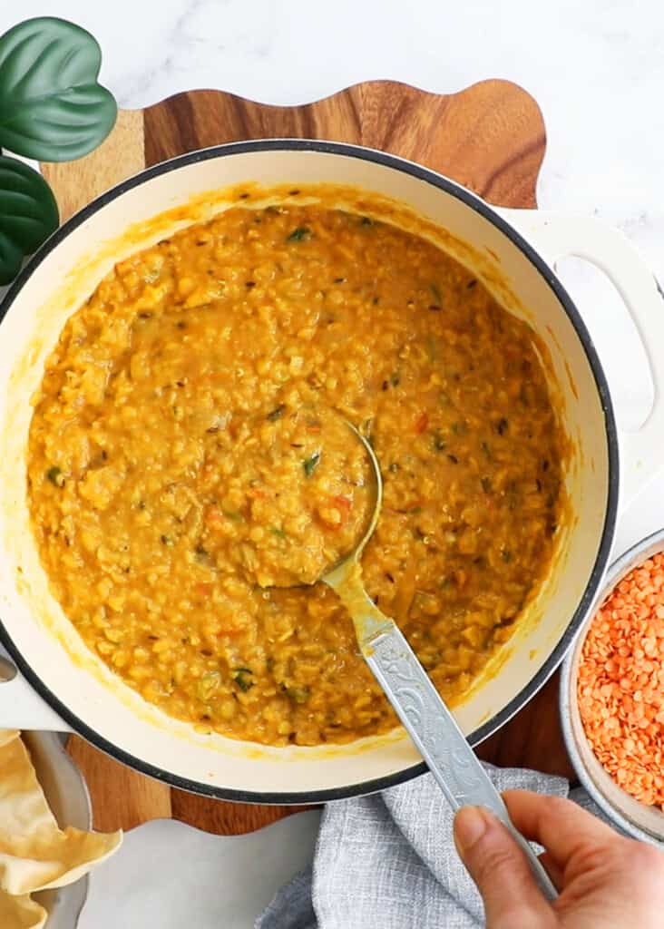 Red Lentil Dal without Coconut Milk (Simple, Authentic) | Kitchen at ...